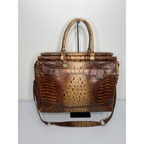 Brahmin | Bags | Vintage Brahmin Toasted Melbourne Croc Embossed Brown ...